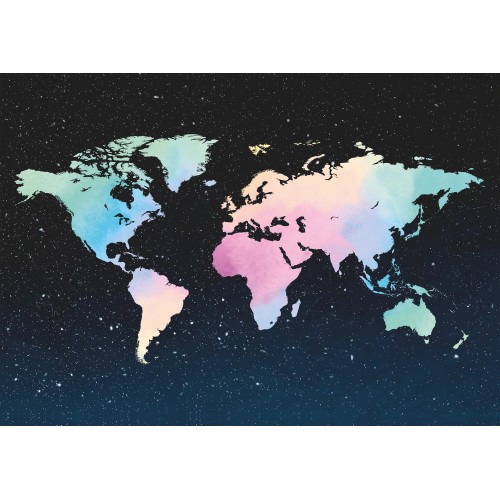 World map color vertical blinds | Decoshaker